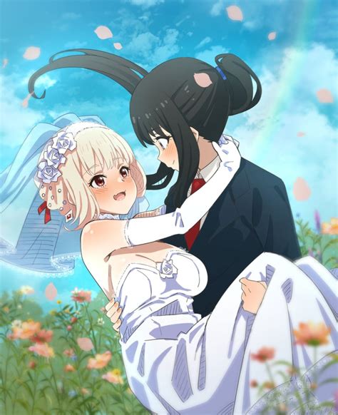 Nishikigi Chisato And Inoue Takina Lycoris Recoil Drawn By Yghm