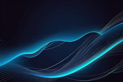 Premium Photo Technological Sense Line Art Blue Gradient Poster