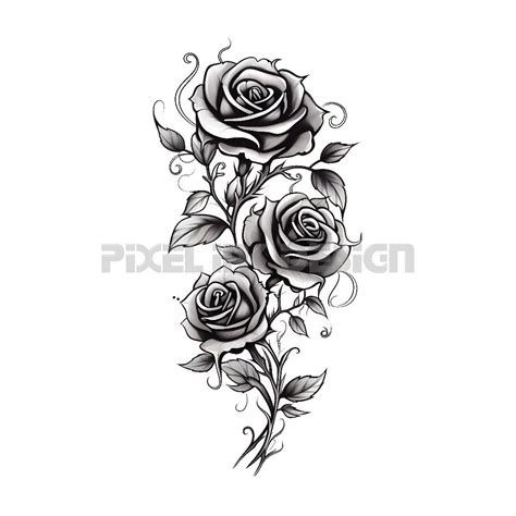 Rose Tattoo Stencil For Men