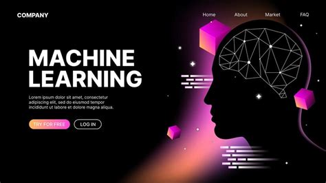 premium vector machine learning web landing page template