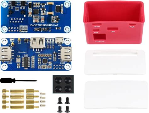 Waveshare PoE Ethernet USB HUB Box For Raspberry Pi Zero Series X USB Ports Af