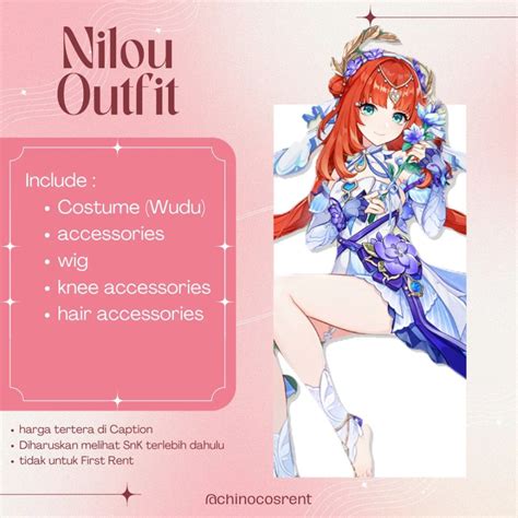 Rental Costume Cosplay Nilou Skin