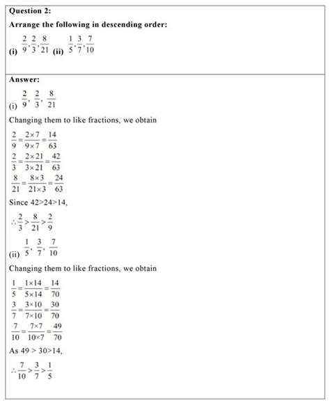 Ncert Solutions For Class 7 Maths Chapter 2 Exercise 21 Fractions