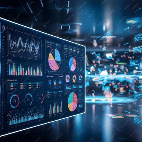 Digital Workflow And Data Visualization Premium Ai Generated Image