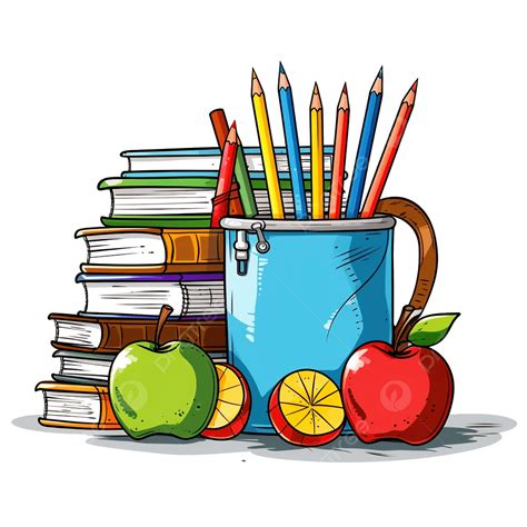 Back To School Stationary Illustration Cartoon Cartoon Clipart School