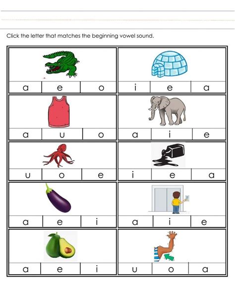 Initial Vowel Sound Worksheet Vowel Worksheets Beginning Sounds