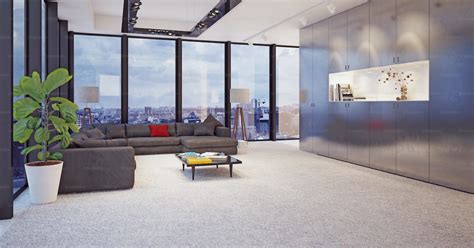 큰 유리창이 있는 현대적인 인테리어 3d 렌더링 컨셉 디자인 사진 Unsplash의 펜 트 하우스 이미지