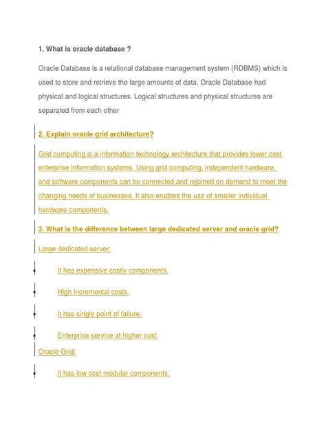 What Is Oracle Database 2 Explain Oracle Grid Architecture Pdf Oracle Database Databases
