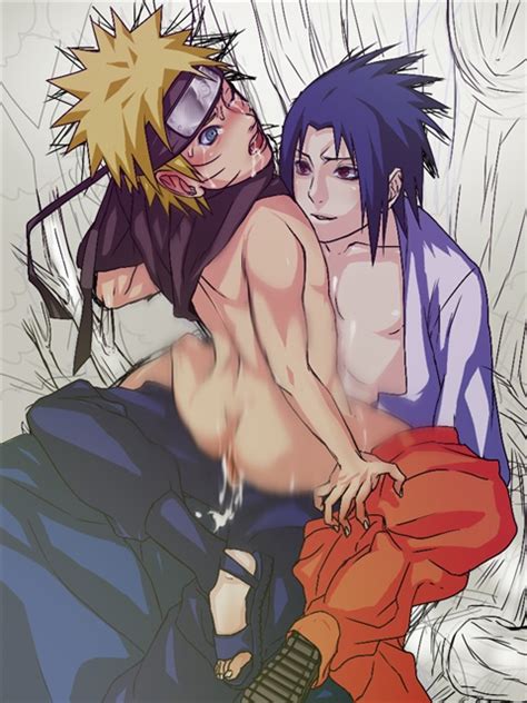 uzumaki naruto and uchiha sasuke naruto and 1 more drawn by blind