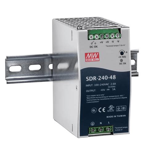 Mean Well Single Output Industrial DIN RAIL With Power Supply SDR