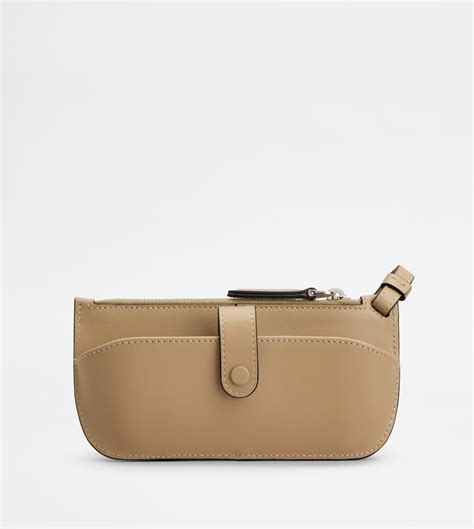 Unisex Beige Sunglasses Case In Leather Xaudbsx2300rorpzc803 Tods