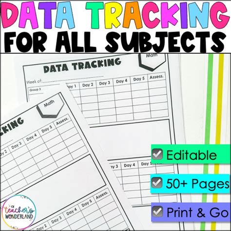 Data Binder Tracking Sheets Data Notebook Editable Data Organization A Teachers