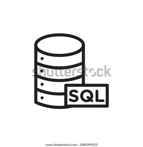 Sql Server Icon Black White Vector Stock Vector Royalty Free 2584399353 Shutterstock