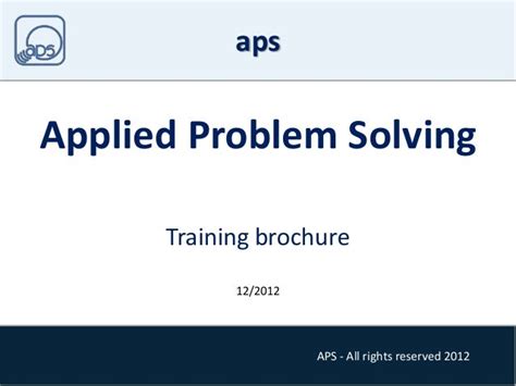 applied problem solving training and coaching presentation