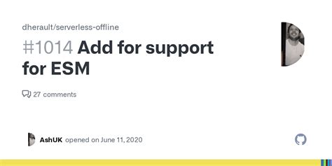 Add For Support For Esm · Issue 1014 · Dheraultserverless Offline