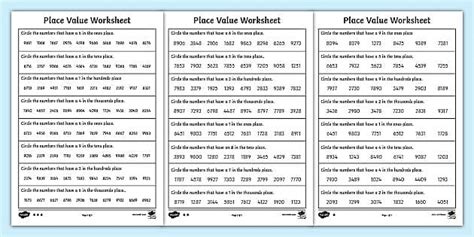 Fourth Grade Worksheets Multi Digit Place Value Math Center