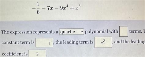 Answered Constant Term Is 1 6 Coefficient Is The Expression Kunduz