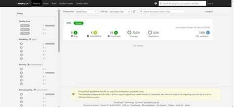 Project Overview Dashboard In The Sonarqube Download Scientific Diagram
