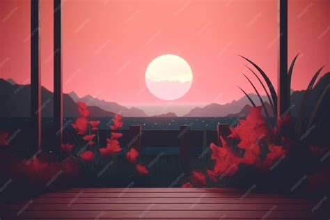 Premium Ai Image 3d Render Of A Twilight Summer Landscape Background