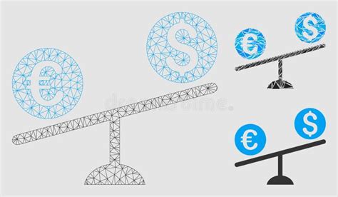 Currency Trade Swing Vector Mesh Network Model And Triangle Mosaic Icon