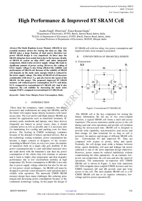 Pdf High Performance And Improved 8t Sram Cell