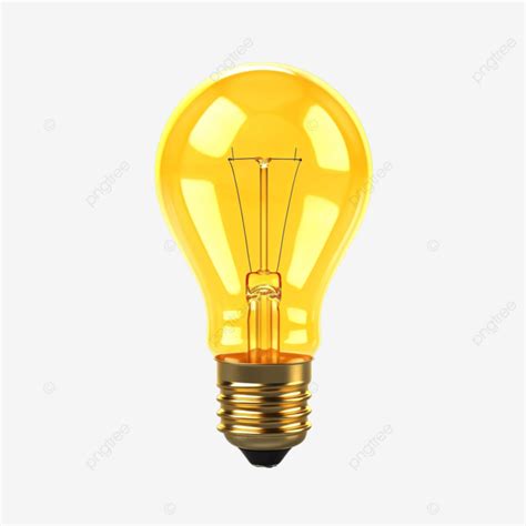 노란색 조명 전구 요소의 3d 렌더링 3d 인공의 밝은 Png 일러스트 및 이미지 에 대한 무료 다운로드 Pngtree