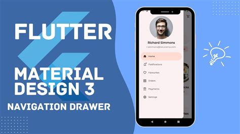 Flutter Material Design 3 Navigation Drawer Youtube
