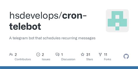 Github Hsdevelopscron Telebot A Telegram Bot That Schedules Recurring Messages
