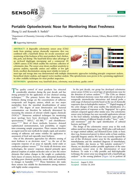 Pdf Portable Optoelectronic Nose For Monitoring Meat Freshness