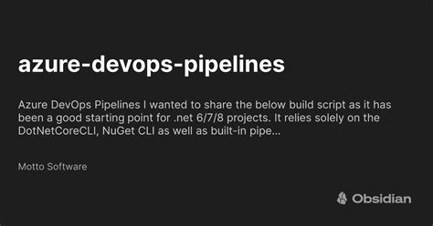 Azure Devops Pipelines Motto Software