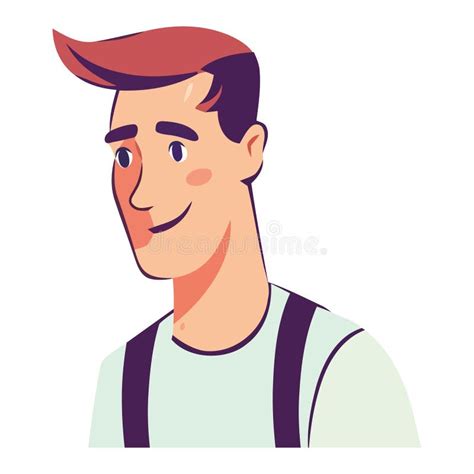 One Handsome Man Smiling Looking At Camera Stock Vector Illustration Of Symbol Males