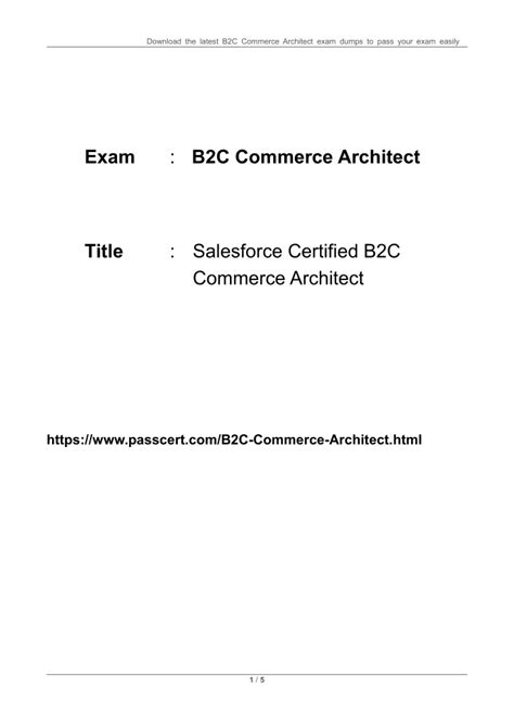 Ppt Salesforce Certified B2c Commerce Architect Updated Dumps