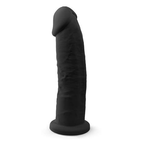 9 Inch Realistic Girthy Silicone Dildo With Suction Cup Black