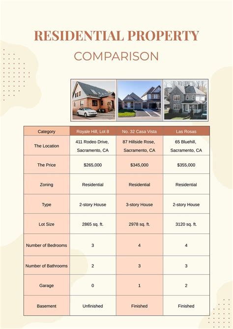 Real Estate Property Comparison Spreadsheet At William Justice Blog