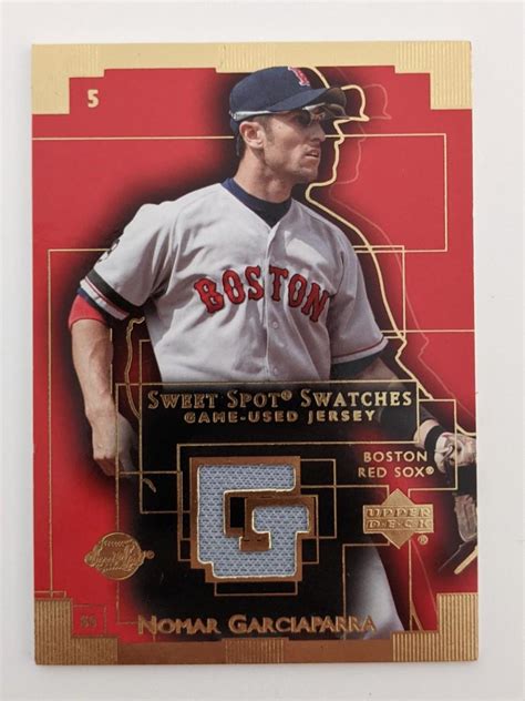Nomar Garciaparra Baseball Trading Card With Game Used Jersey Swatch