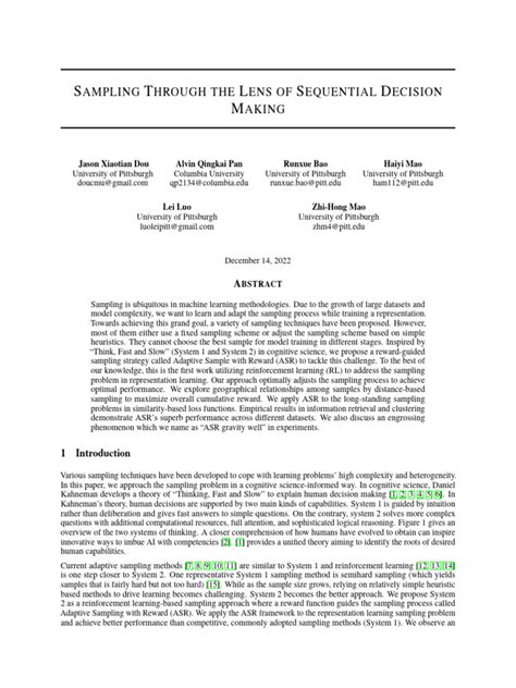 Sampling Through The Lens Of Sequential Decision Making Pdf