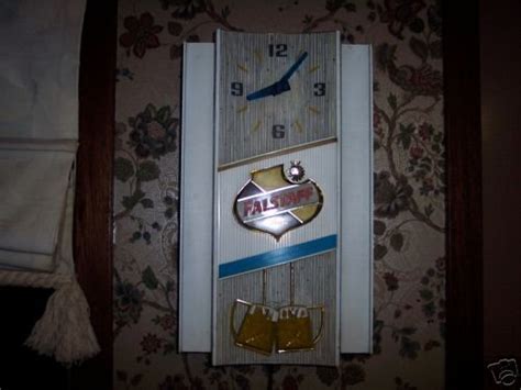 Falstaff Motion Beer Light Clock Toasting Beer Mugs 40786139