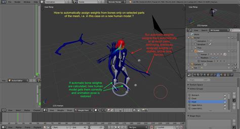 Replacing A Part Of Animated Mesh With Bone Weights Blender Stack