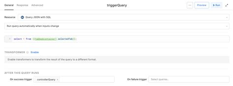 Run Query On Container Tab Select Option 💬 Feature Requests Retool