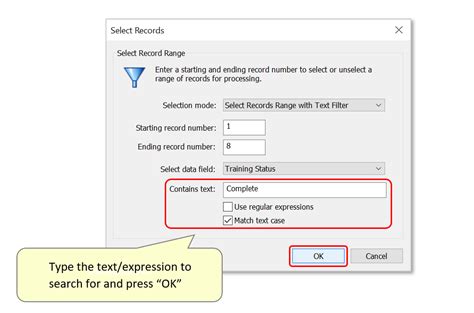 Selecting Data Records For The Mail Merge