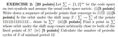 EXERCISE Points Let Be The Code Chegg Com