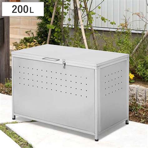 ゴミ収納庫 屋外用 200l ステンレス保管庫 （ ごみ箱 200リットル コンテナ 大容量 大型 ダストボックス 収納 屋外収納 ゴミ 収納庫 ゴミ置き場 ゴミ箱 物置 保管庫 倉庫