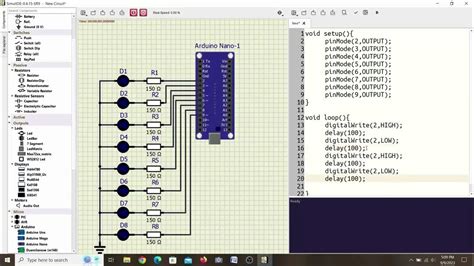 Simulide Simulasi Running Led Arduino Youtube