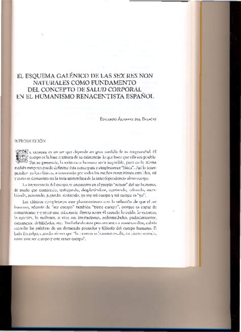 Pdf El Esquema Galénico De Las Sex Res Non Naturales Como
