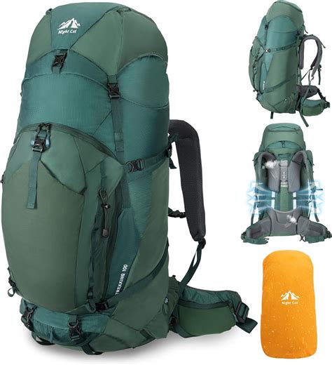 Night Cat Internal Frame Hiking Backpack 100l Large Camping Backpack For Men Women