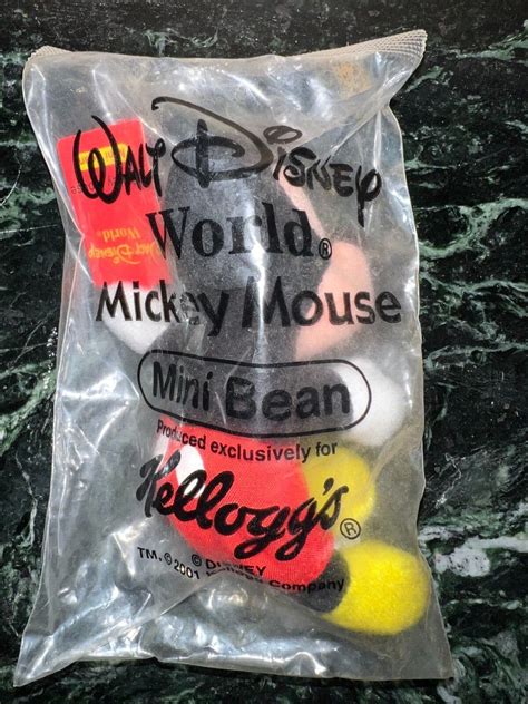 Mickey Mouse Walt Disney World Mini Bean Kelloggs 2001 Nip For Sale
