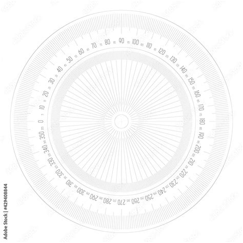 Full 360 Degrees Protractor Measuring Instrument Vector De Stock Adobe Stock