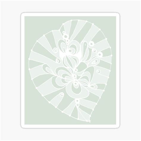 Mint Zendoodle Heart Leaf On Mint Sticker For Sale By Mazipoodles Redbubble