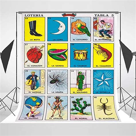Buy Mexican Loteria Cards Backdrop For Party 5x7 Vinyl Mexico Loteria