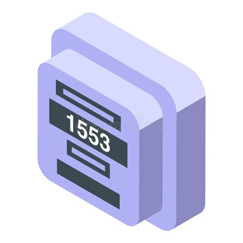 Electric Meter Showing Power Consumption Data Isometric View Stock